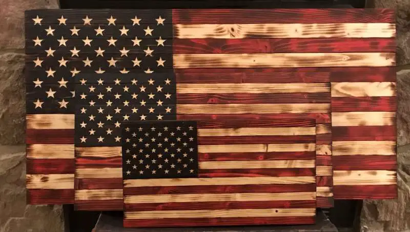 Rustic Wood American Flags | Resolute Flags, Handmade - Signs