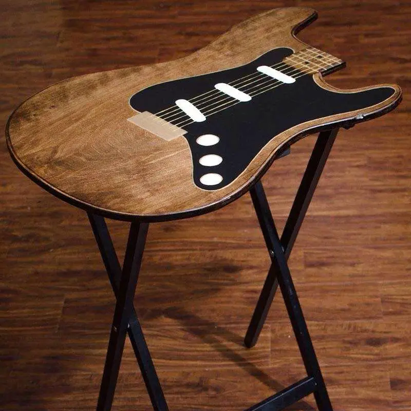 Guitar shaped TV fold up tables | Rock N Designs, Fine Art & Craft Wood ...